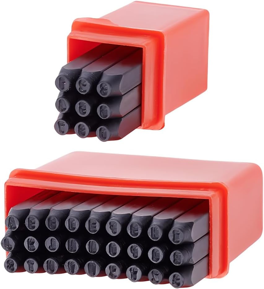 2 Sets 5/64" (2mm) Metal Letter Punch Set Steel Number and Letter Stamp ...