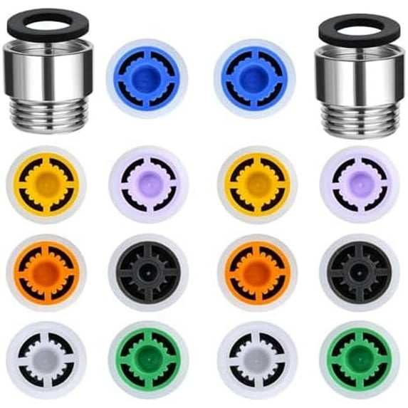 2 Sets 7 Shower Flow Reducer Limiter Set, Water Flow Saver Adapter 1/2 ...
