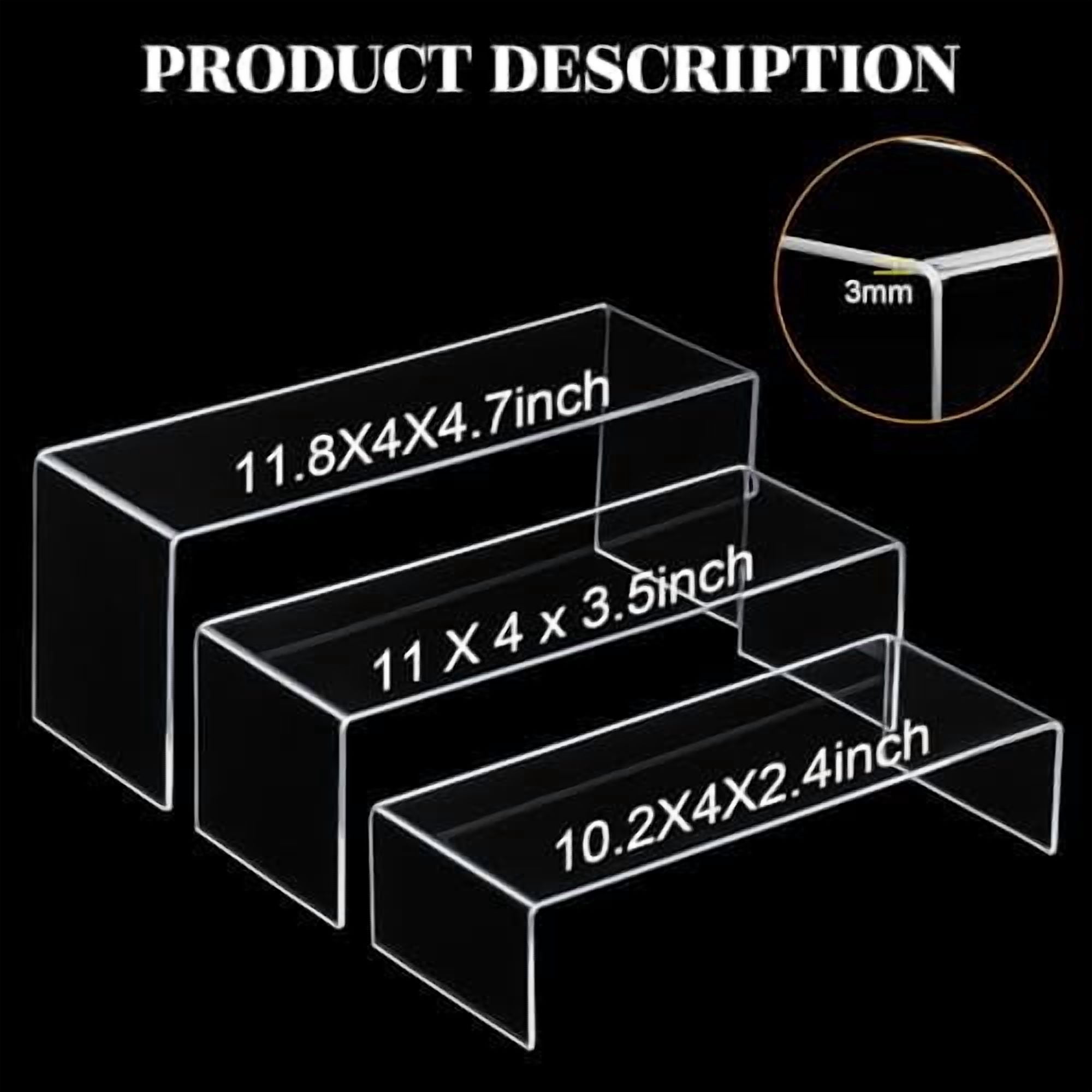 2 Sets Acrylic Display Risers, Product Stand, Jewelry Display Riser ...