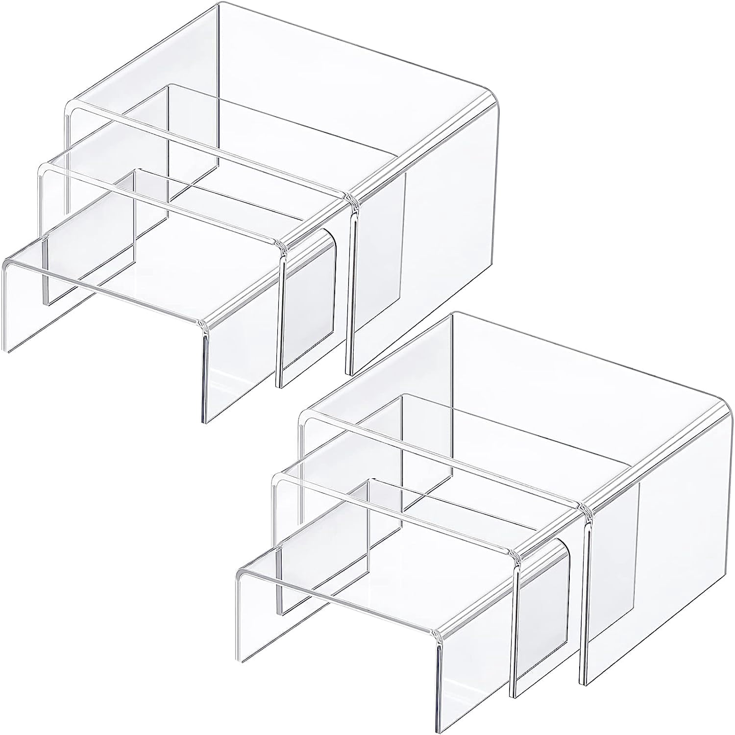 2 Sets Acrylic Display Risers, Product Stand, Jewelry Display Riser ...
