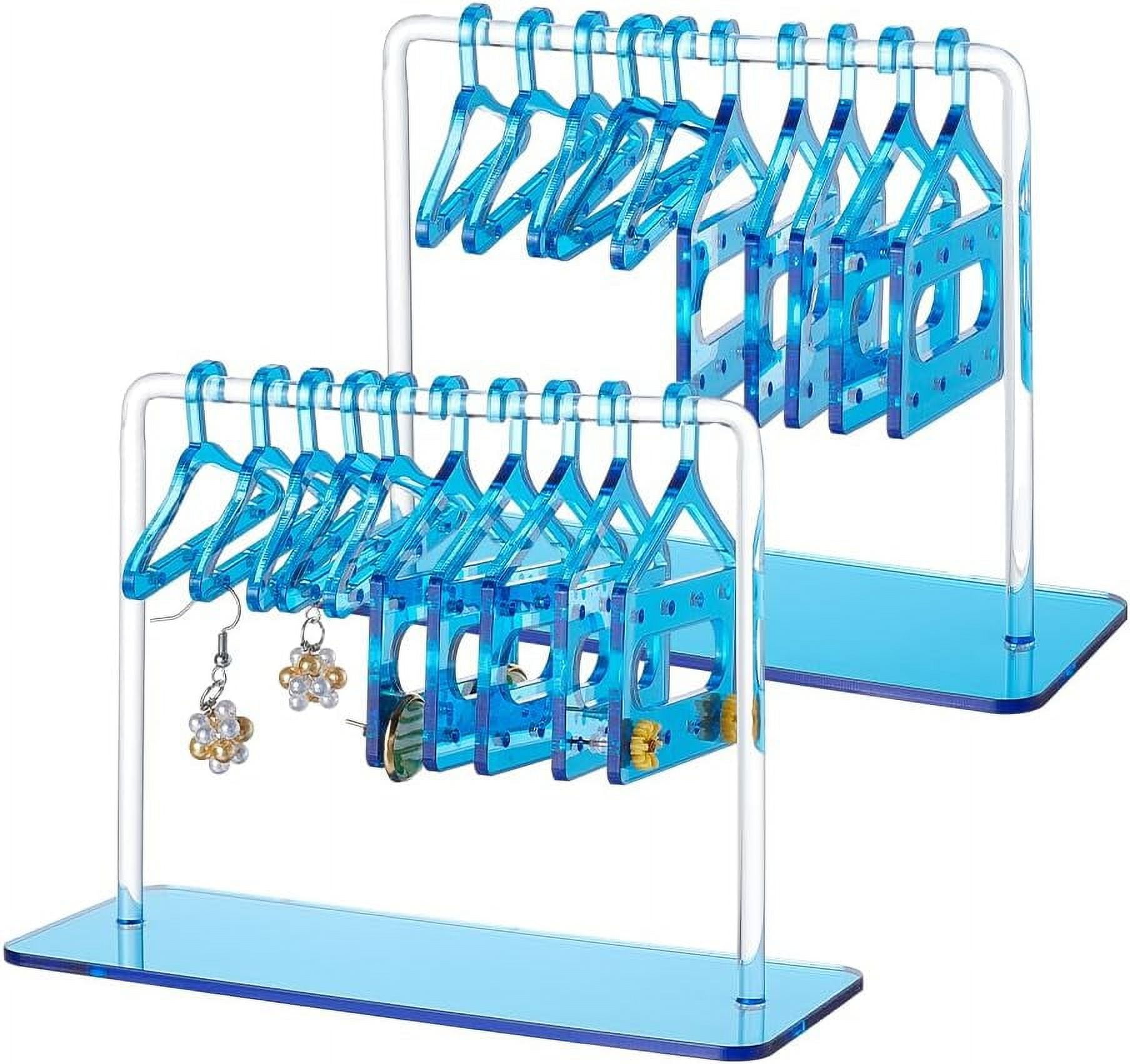 2 Sets Acrylic Earring Display Hanger Rack Coat Hanger Shaped Earring ...