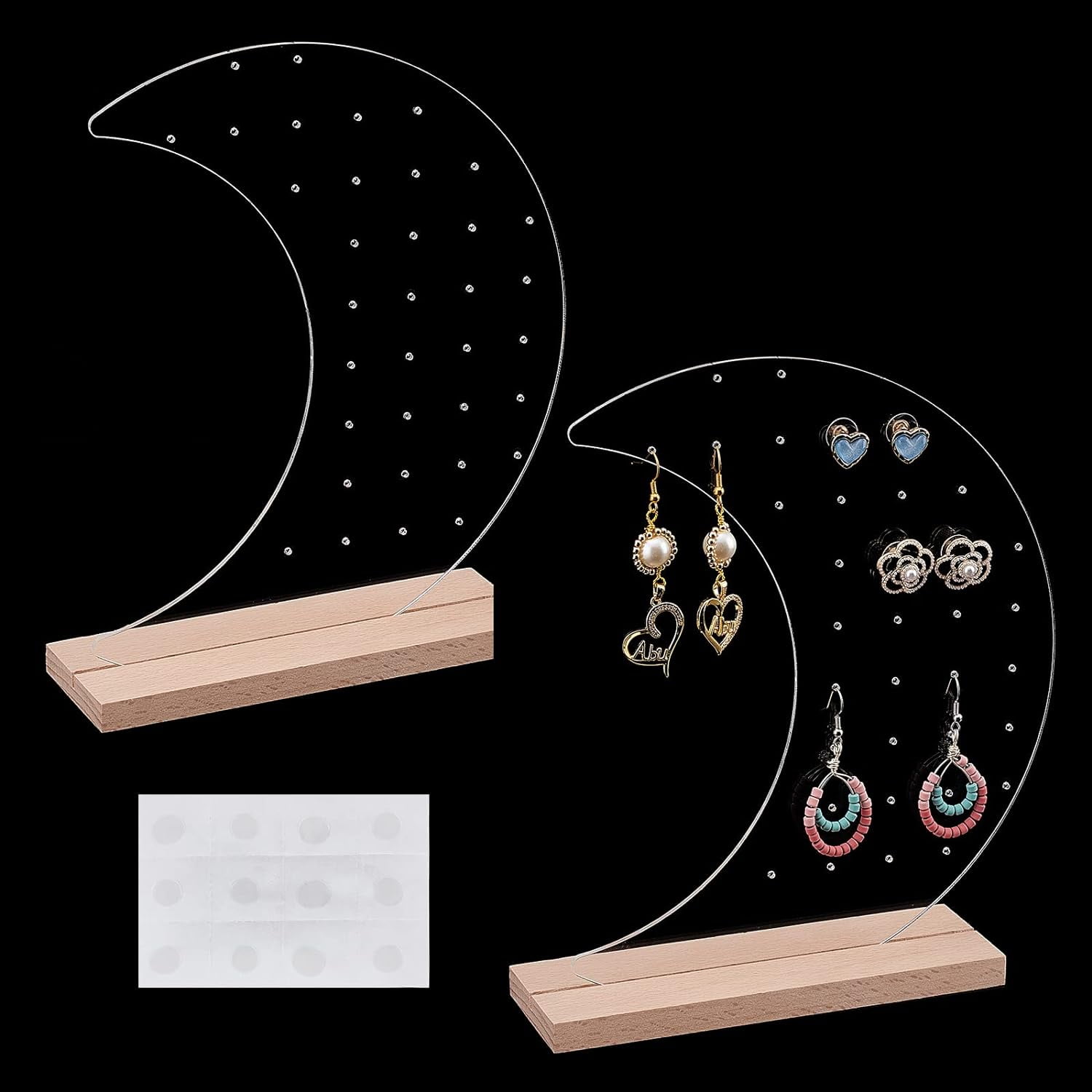 2 Sets Acrylic Earring Holder 40 Holes Earring Display Stand DIY for ...