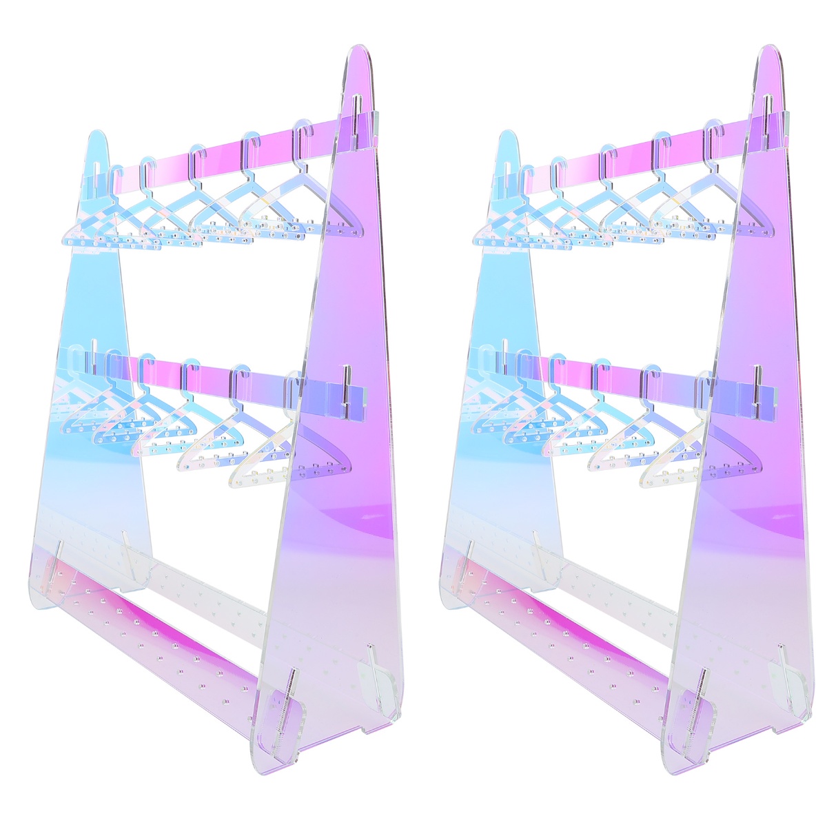 2 Sets Acrylic Earring Holder Clothes Hanger Display Stand Earring ...