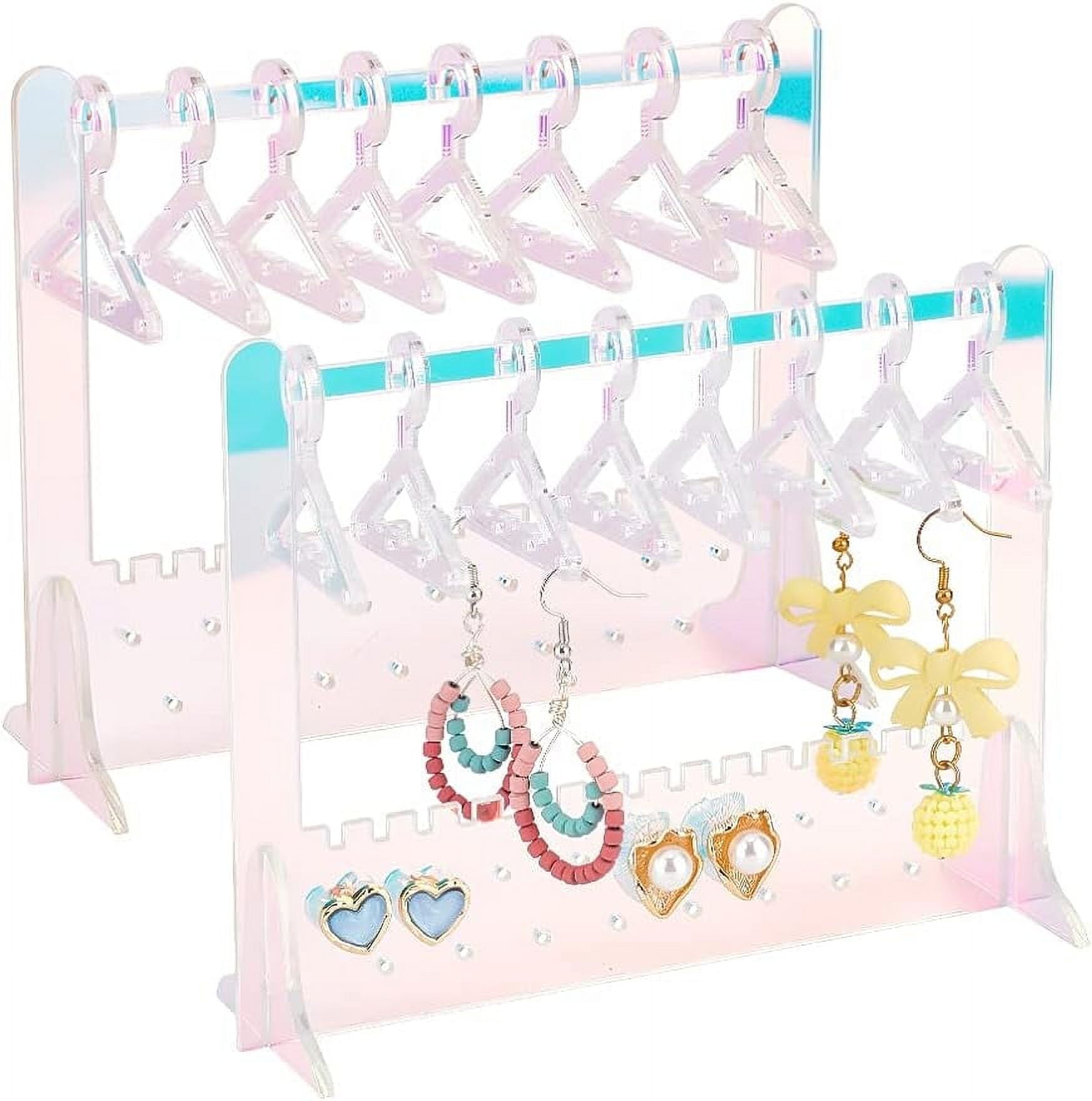 2 Sets Acrylic Earring Holder Mini Hanger Rack Jewelry Display Dangle ...