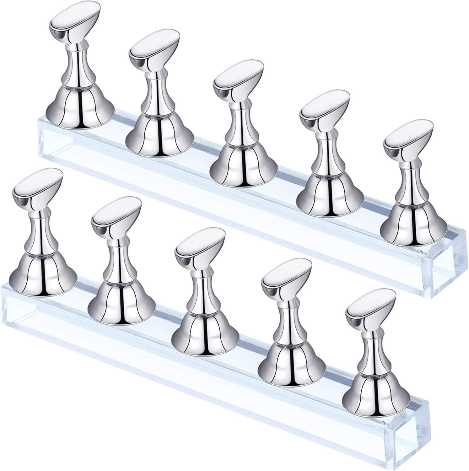 2 Sets Acrylic Nail Display Stand Nail Practice Holder Magnetic Nail ...