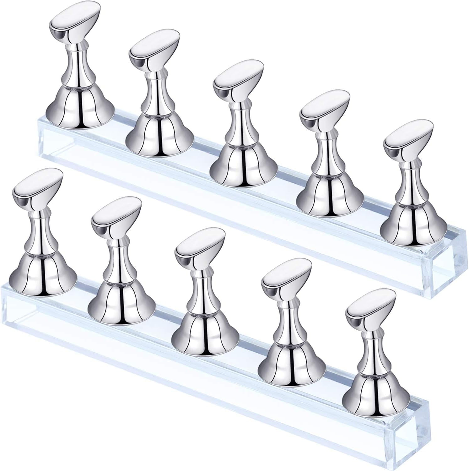 2 Sets Acrylic Nail Display Stand Nail Practice Holder Magnetic Nail ...