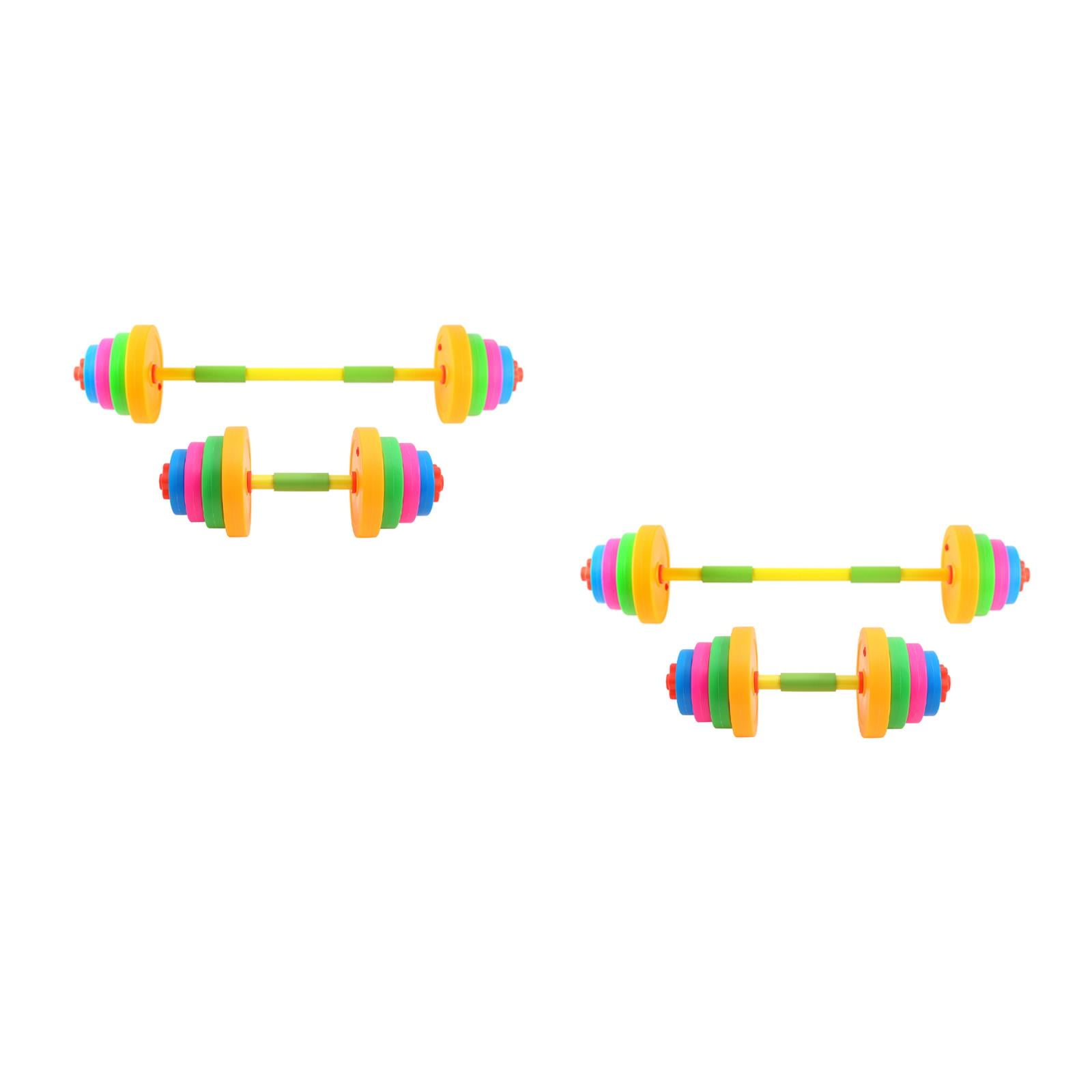 2 Sets Adjustable Dumbbell Plastic Barbell Morning Exercise Adjustable ...
