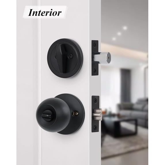 (2 Sets) All Keyed Same Entry Knobs&Single Cylinder Deadbolt for ...