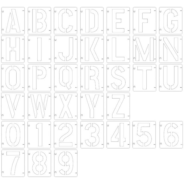 2 Sets Alphanumeric Template Painting Stencils for Crafts Alphabet Wall ...