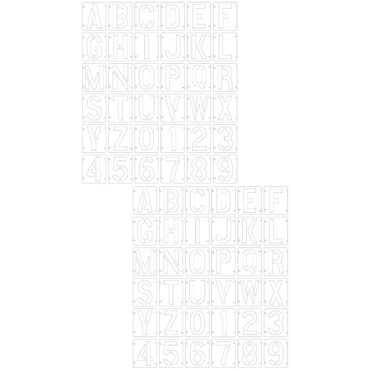 2 Sets Alphanumeric Template Stencils for Wall Painting Spray Child ...