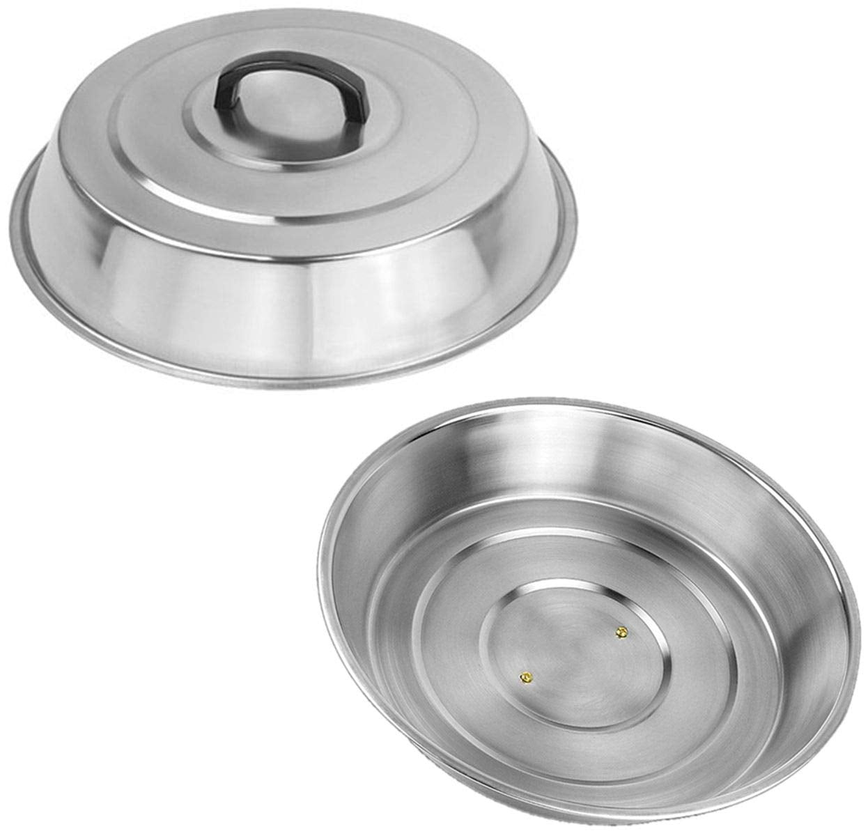 2 Sets BBQ Accessories 12 Inch Round Stainless Steel Basting Cover ...