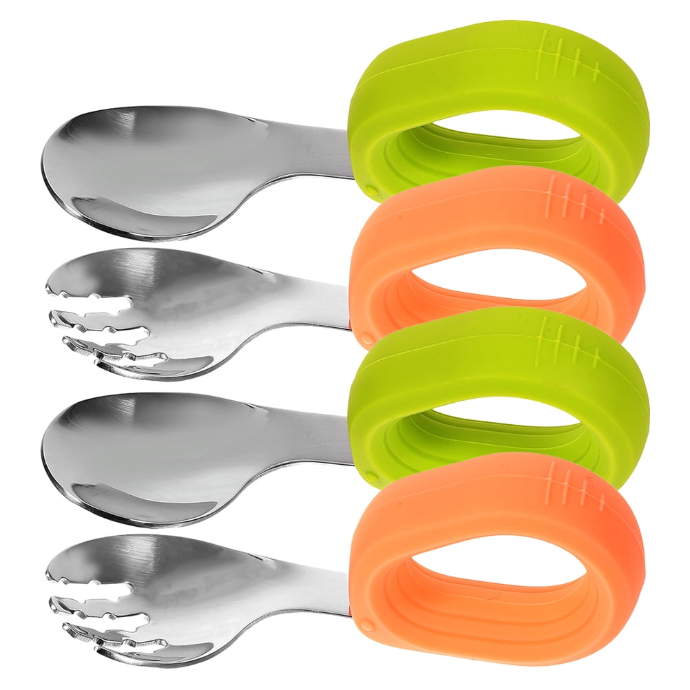 2 Sets Baby Bowls for Weaning Stainless Steel Fork Spoon Toddler ...