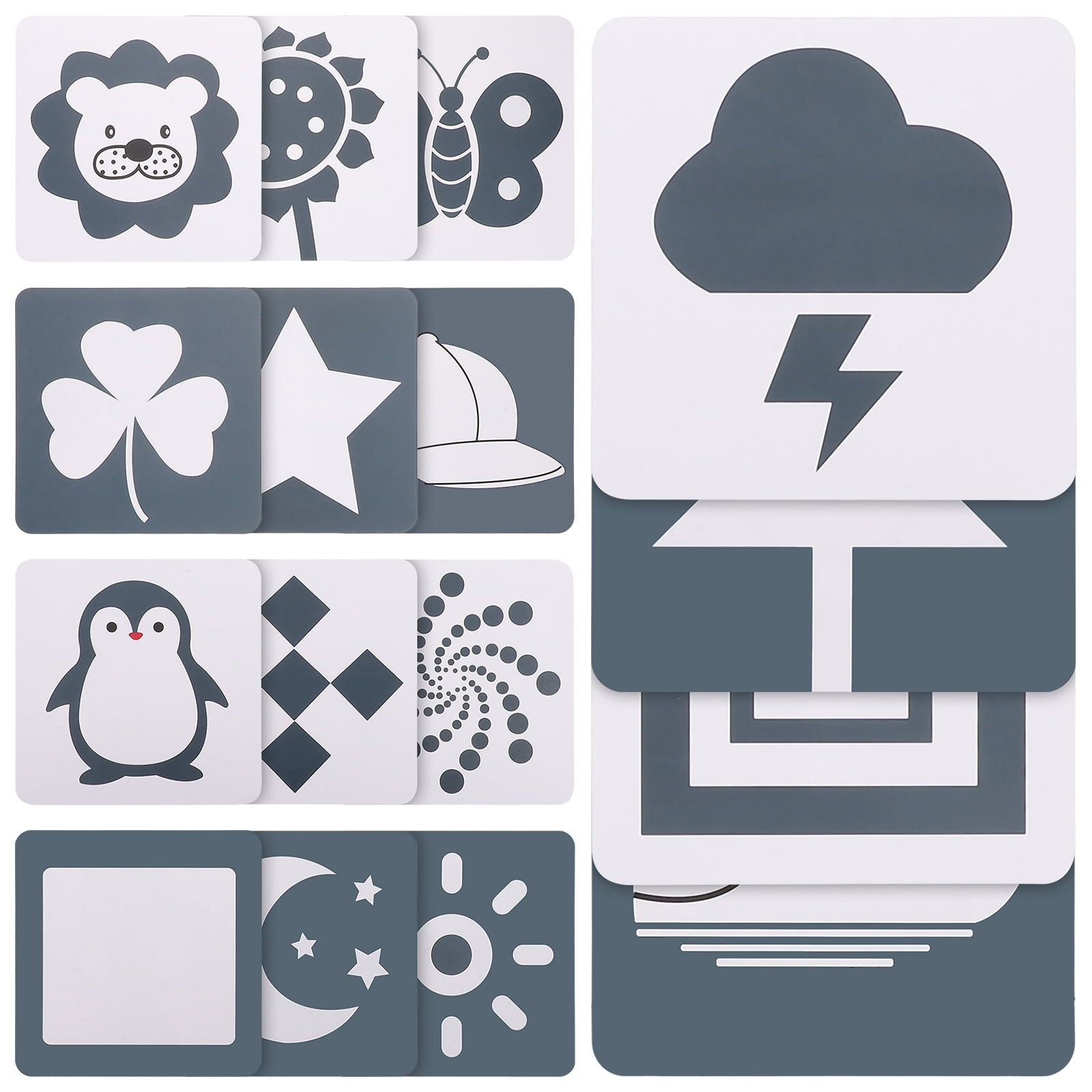 2 Sets Baby Color Sensory Cards High Contrast Baby Flashcards Visual ...