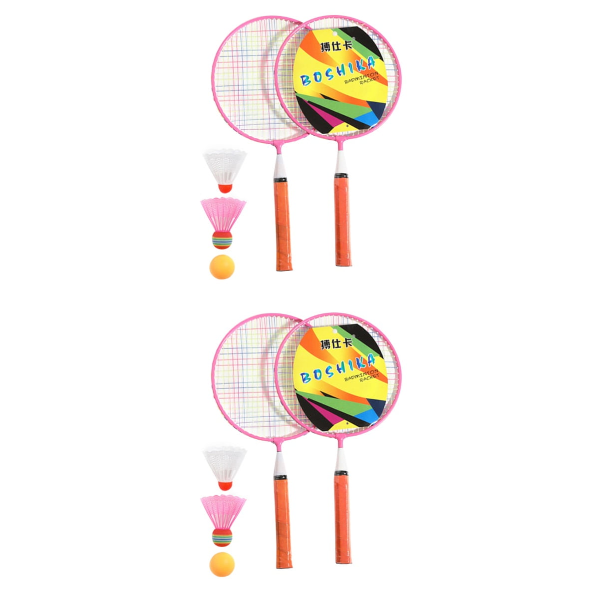 2 Sets of Badminton Racket Beginner Training Outdoor Sports Leisure ...
