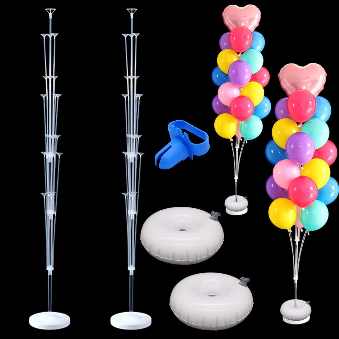2 Sets Balloon Column MMF7 Stand Kit 5.3 FT Height Balloon Holder for ...