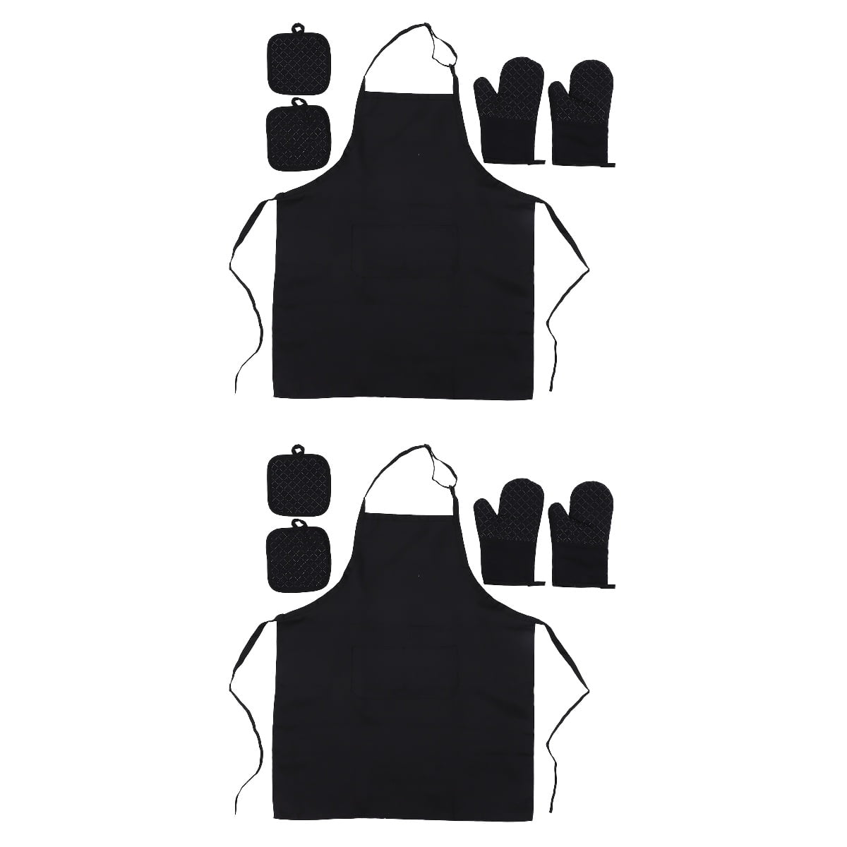 2 Sets Barbecue Insulation Work Gloves Mittens for Baking Black Suits ...