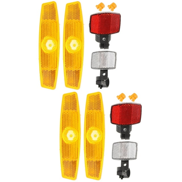 2 Sets Bike Light Reflectors Front Handlebar Reflector Rear Safety ...