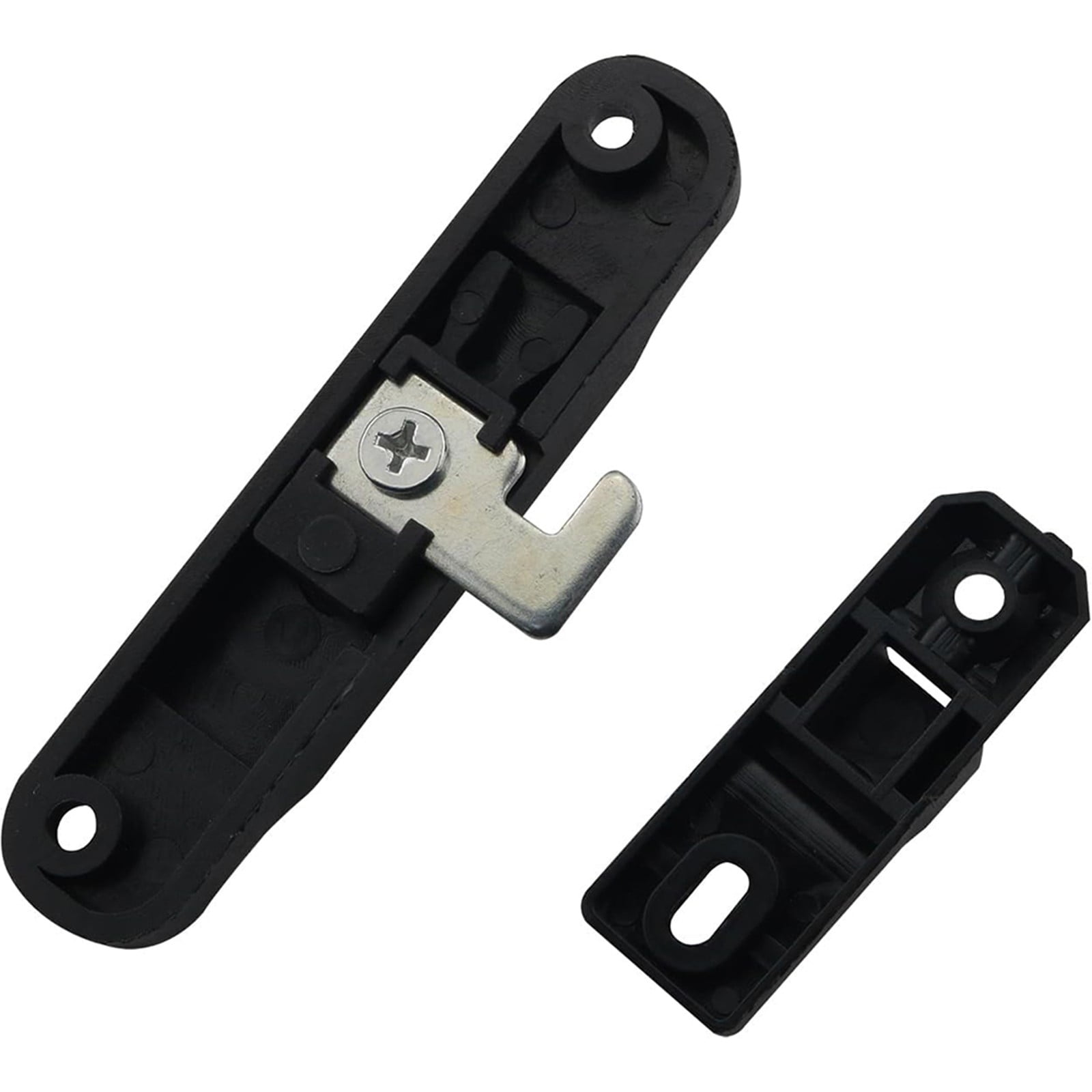 2 Sets Black Sash Horizontal Sliding Lock Hook Latch Screw Aluminum ...