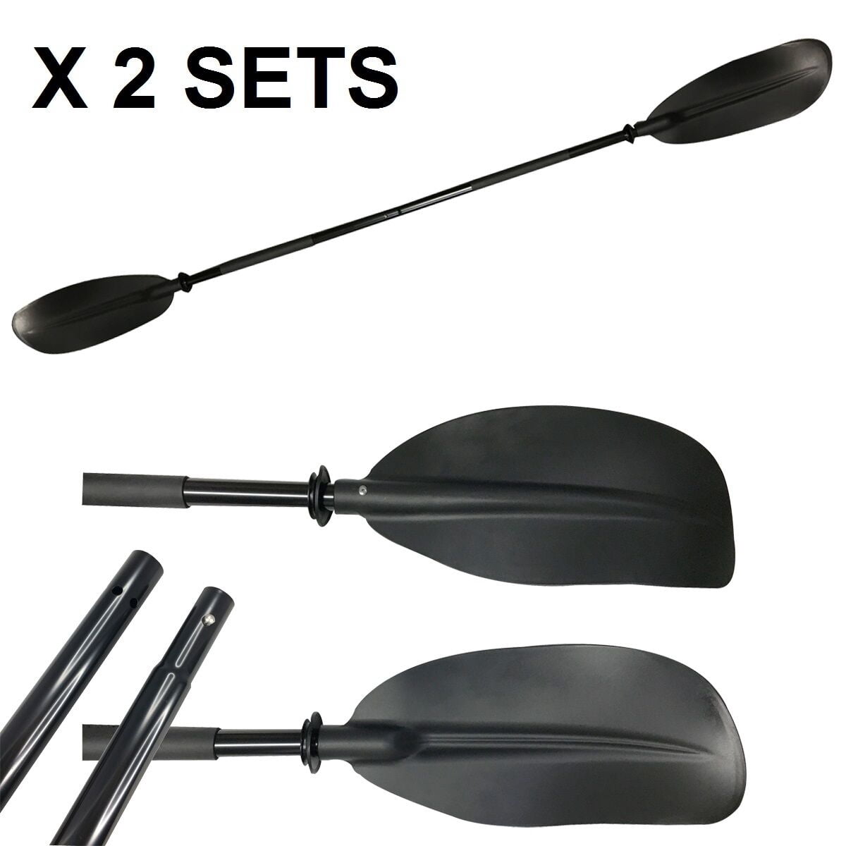 2 Sets Boat Kayak Raft Canoe 84" PP Double-Ended Detach Paddle ...