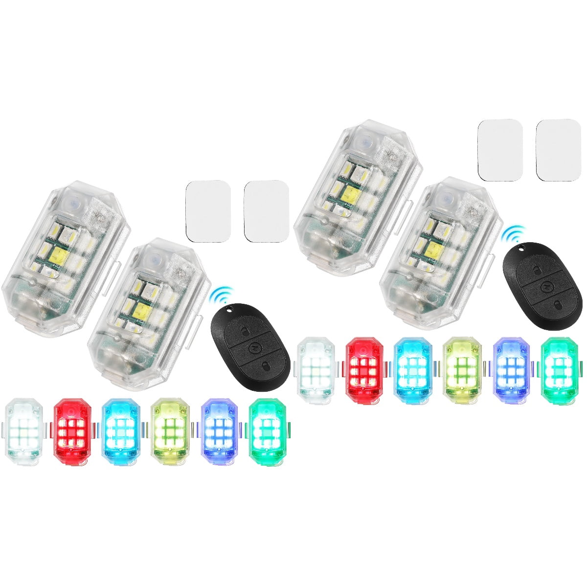 2 Sets Bright and Colorful Wireless Strobe Light Rechargeable LED ...