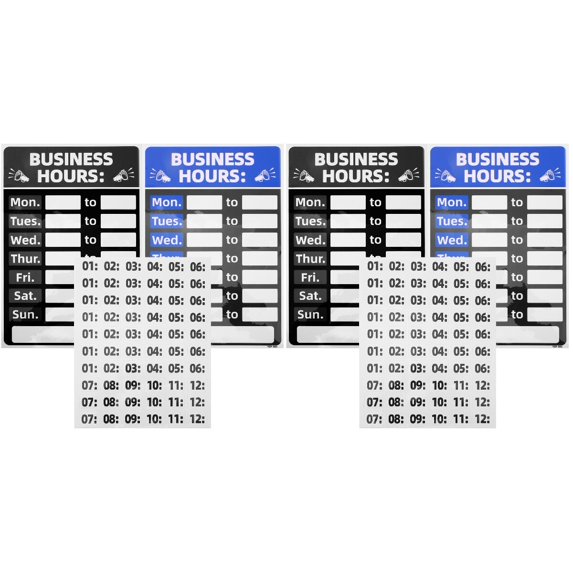 2 Sets Business Hours Sign Opening Hour Sign Changeable Store Hours ...