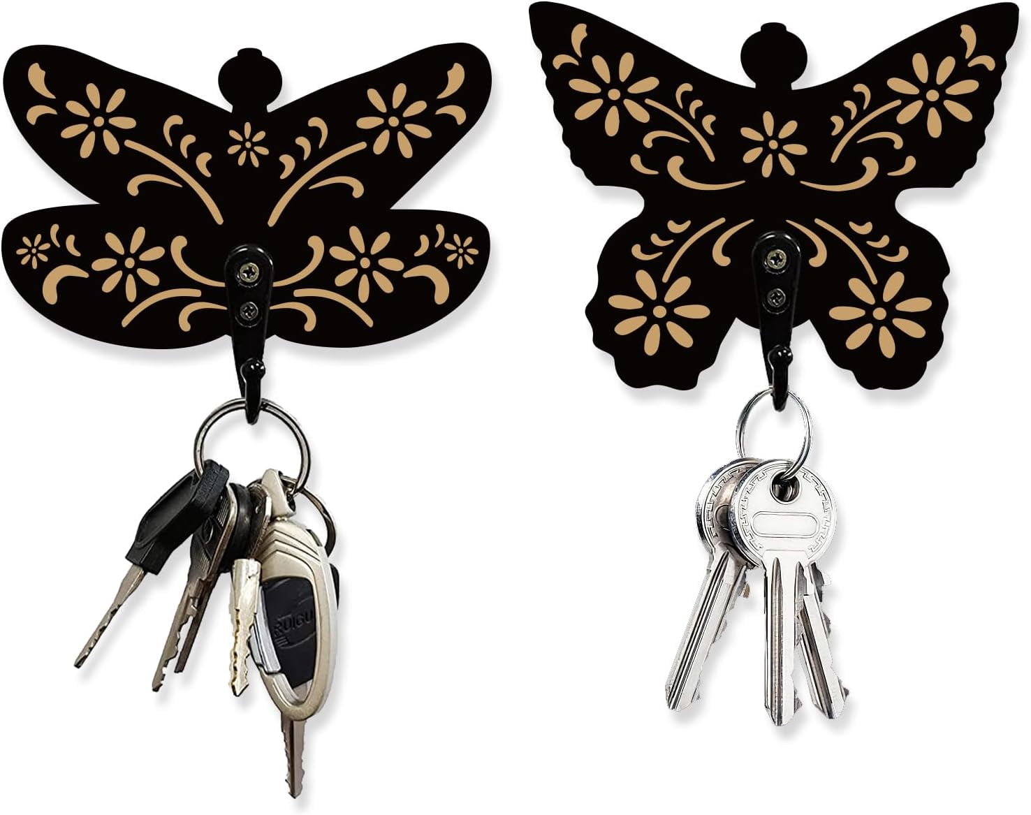2 Sets Butterfly Dragonfly Key Holder Divination Text Wall Hooks Key ...