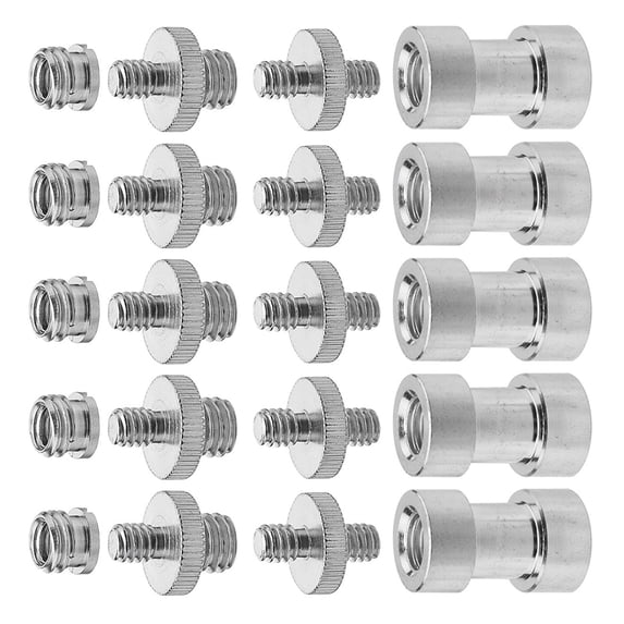 2 Sets Camera Adapter Nut Colodoil Silver 1/4 to 3/8 Screw Metal Mount ...