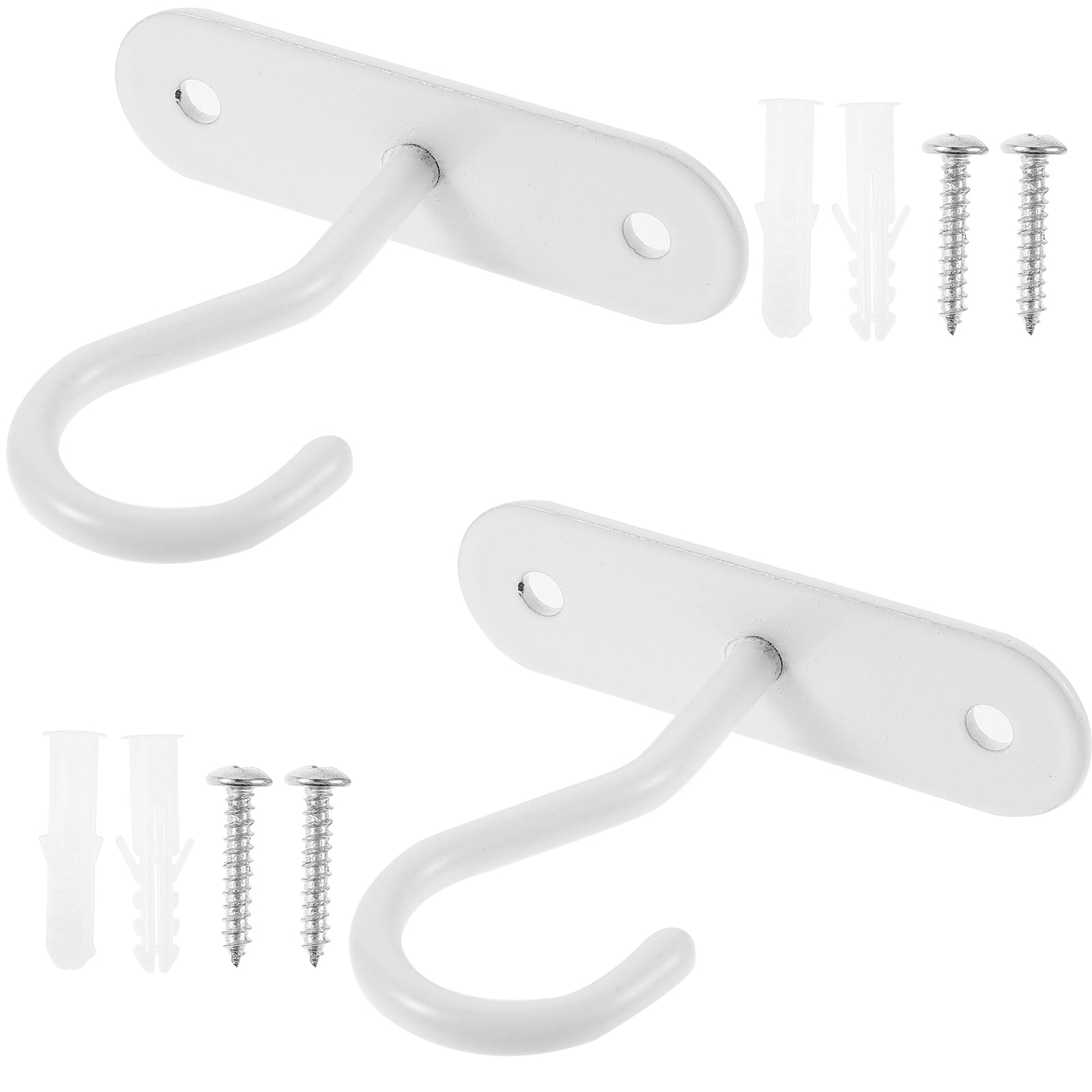 FUEENIRVA 2 Sets of Screw-in Ceiling Hooks Iron White Hanging Plants ...