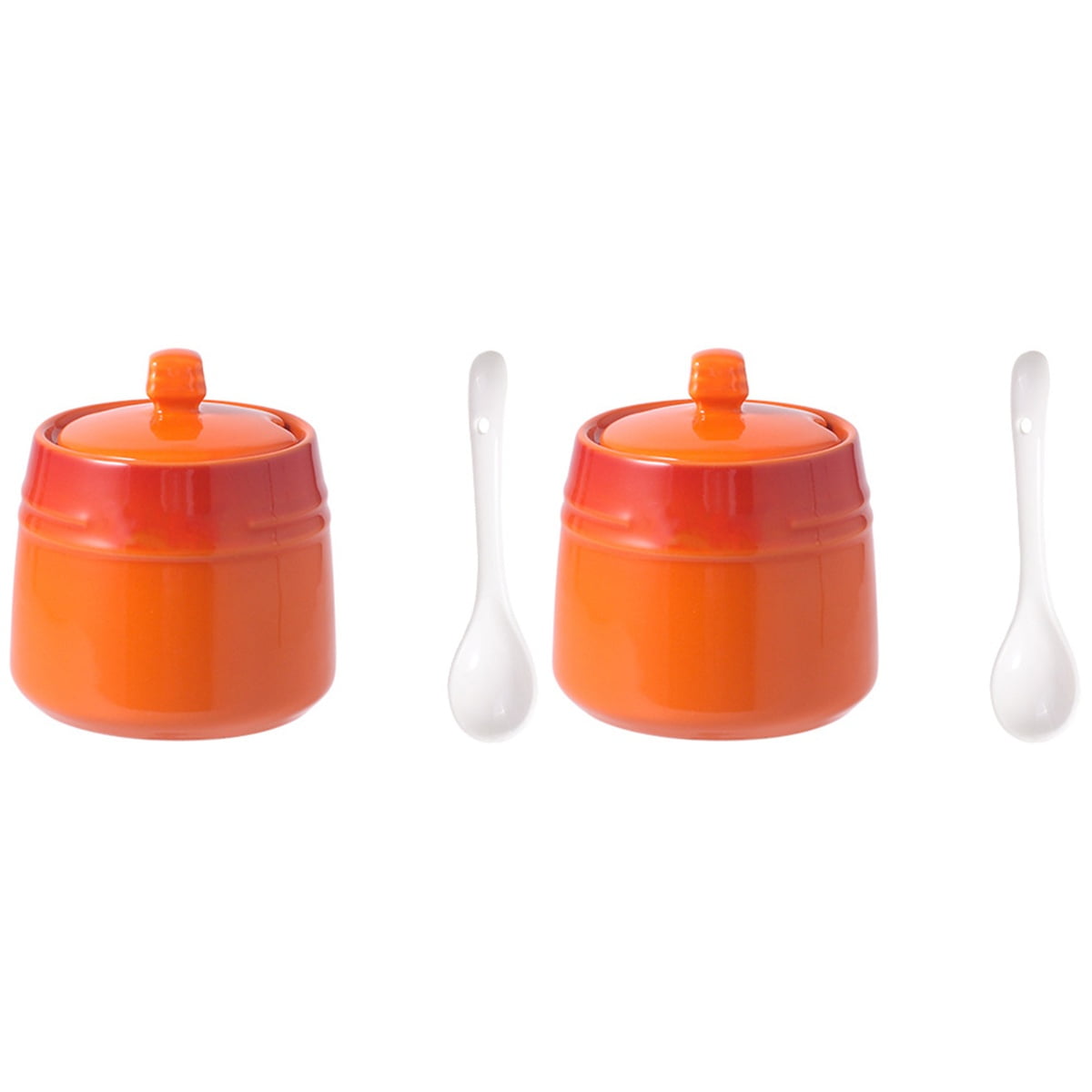 2 Sets Ceramic Seasoning Jar Spices Pepper Sugar Condiment Canister ...