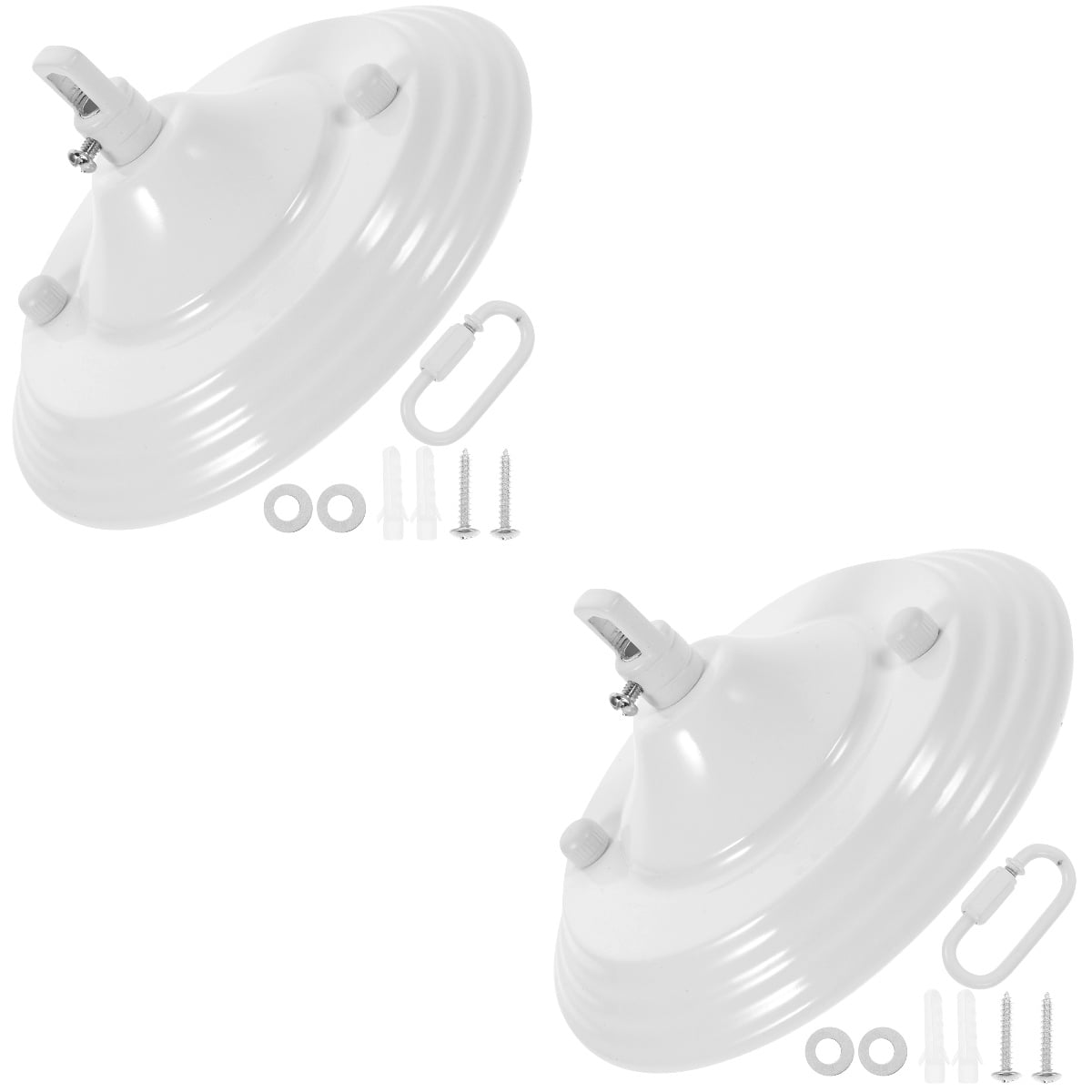 CIMAXIC Ceiling Light Cover Plate White Farmhouse Style Pendant 2Sets ...