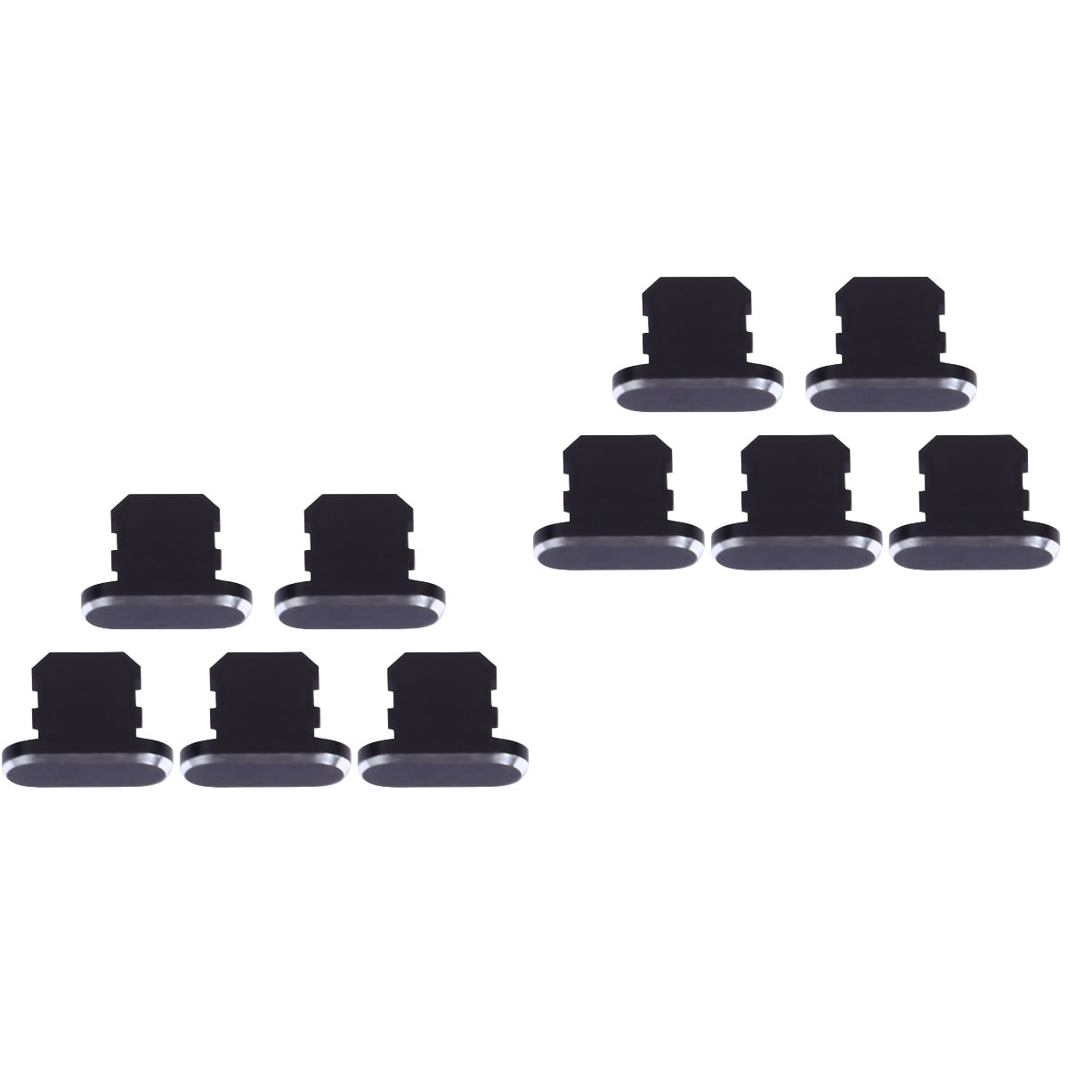 2 Sets Charging Port Dust Plug Cord Cable Head Phones Ear Plugs Black ...