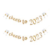 2 Sets Cheers to 2023 Banners Party Banners Party Decoration for 2023 ...