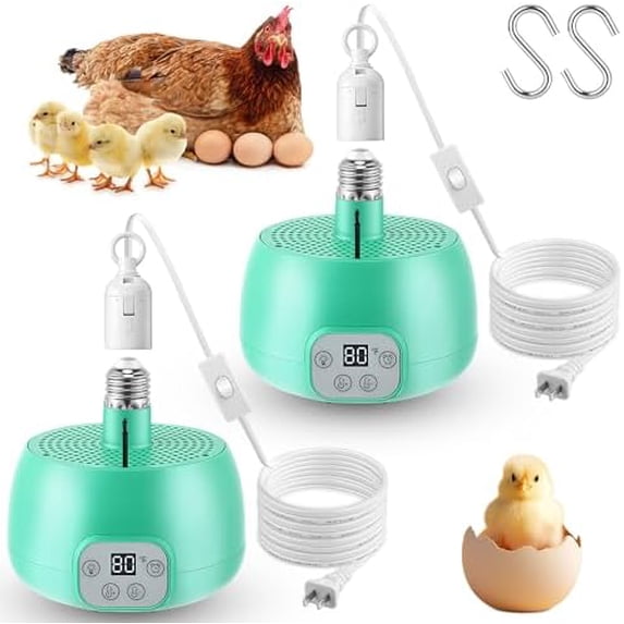 2 Sets Chicken Coop Heater, Timing Heat Lamp for Chickens, Smart ...