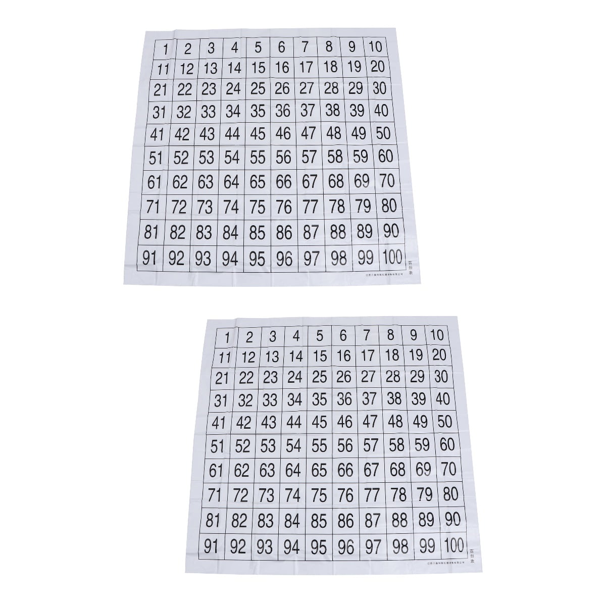 2 Sets Children 1-100 Numbers Wall Chart Preschool Numbers Learning ...