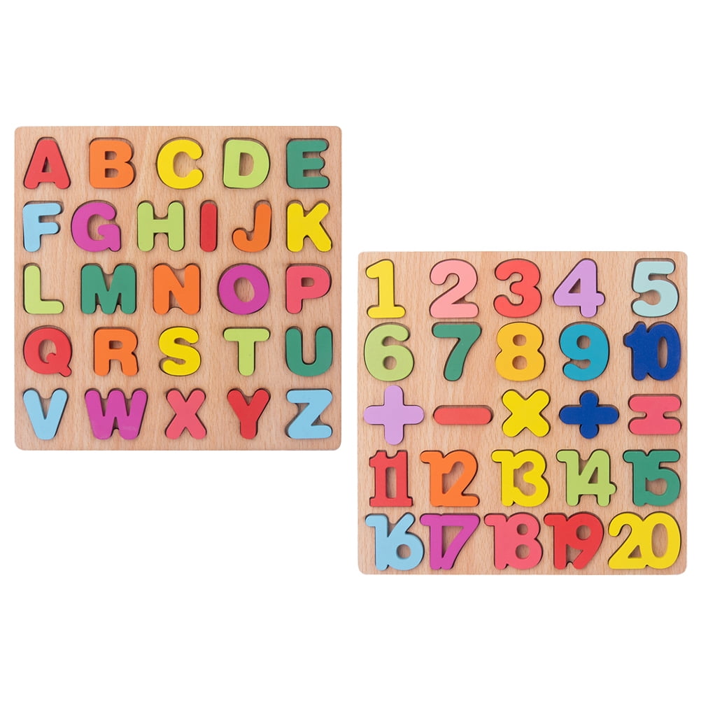 2 Sets Children’s Toys Toddler Alphabet Learning Blocks Letter Puzzle ...