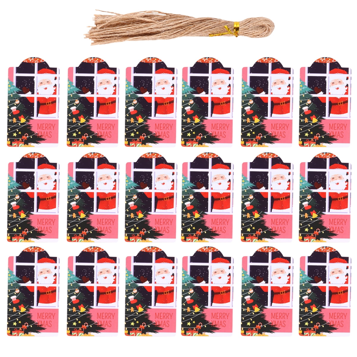 2 Sets Christmas Gift Tags Goodie Bag Pantry Labels Rope - Walmart.com
