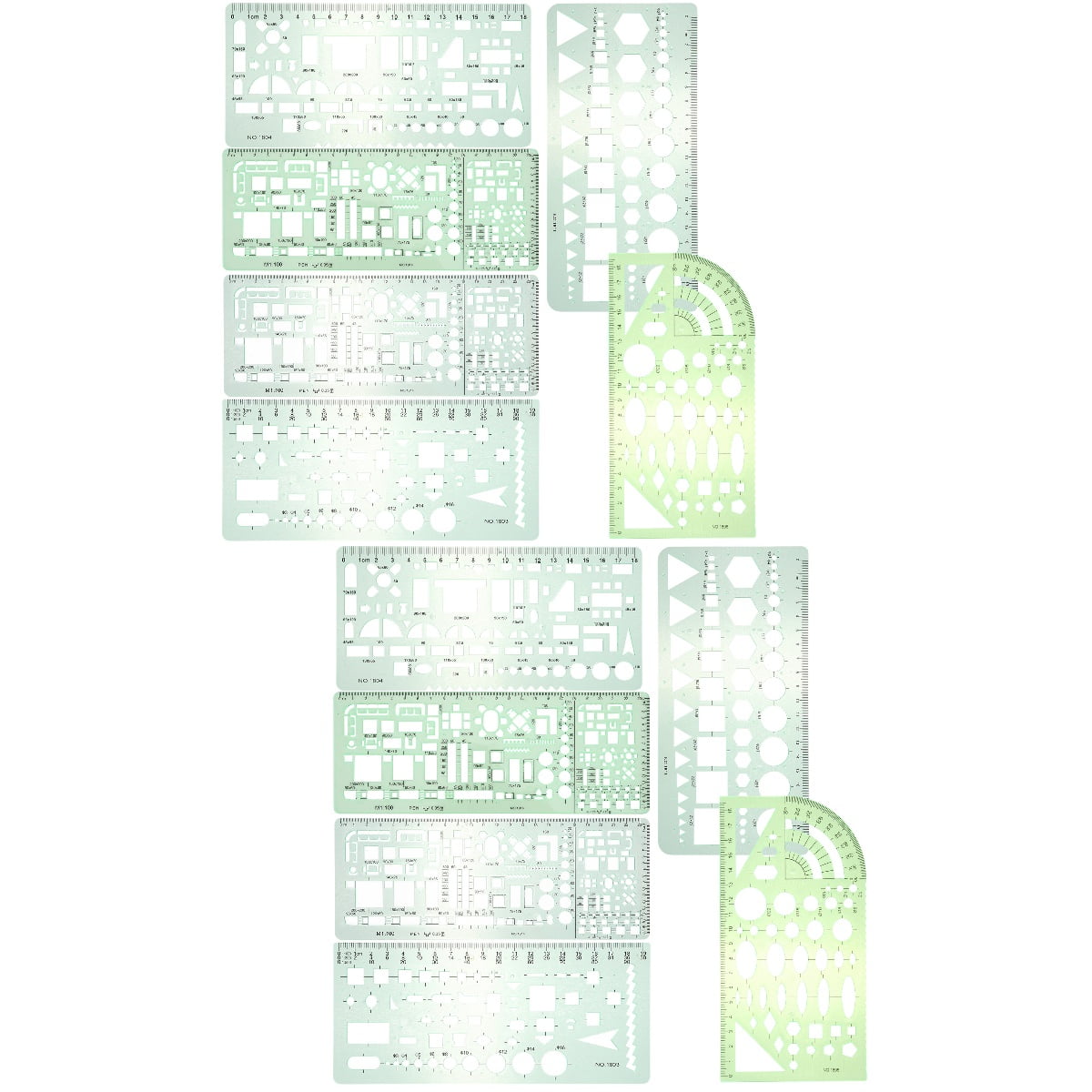 2 Sets Circle Templates for Drafting Geometric Stencils Drawing ...