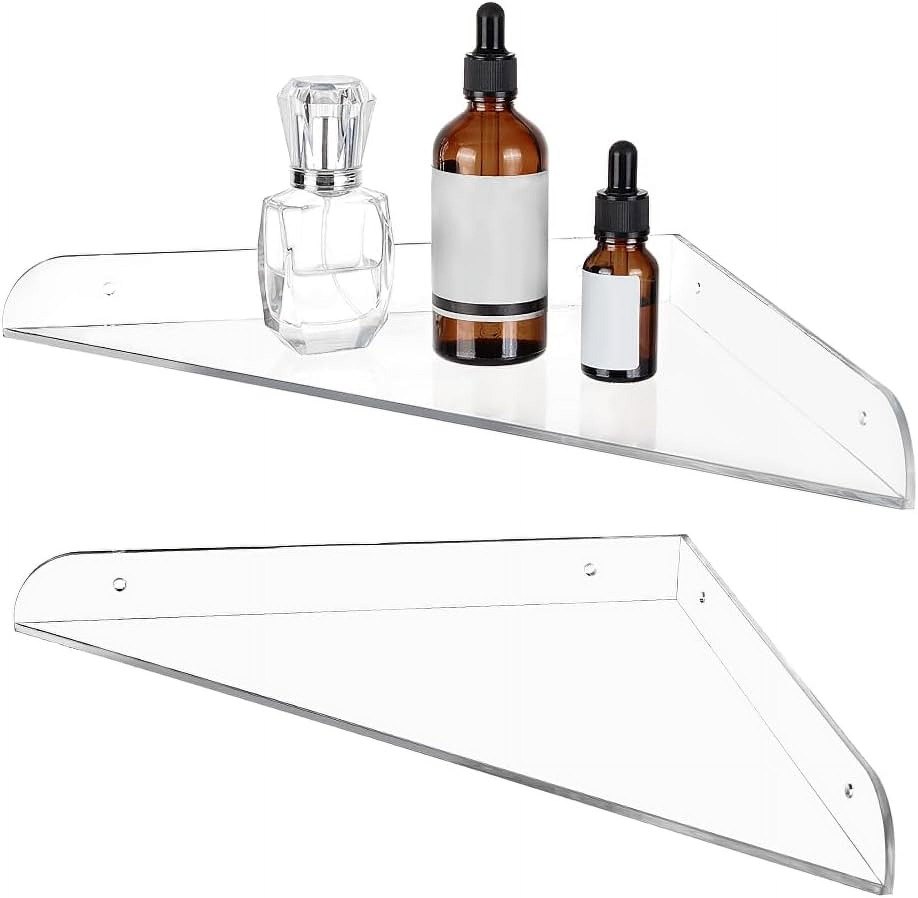 2 Sets Clear Acrylic Corner Mounting Shelf with Anchor Plug & Iron ...