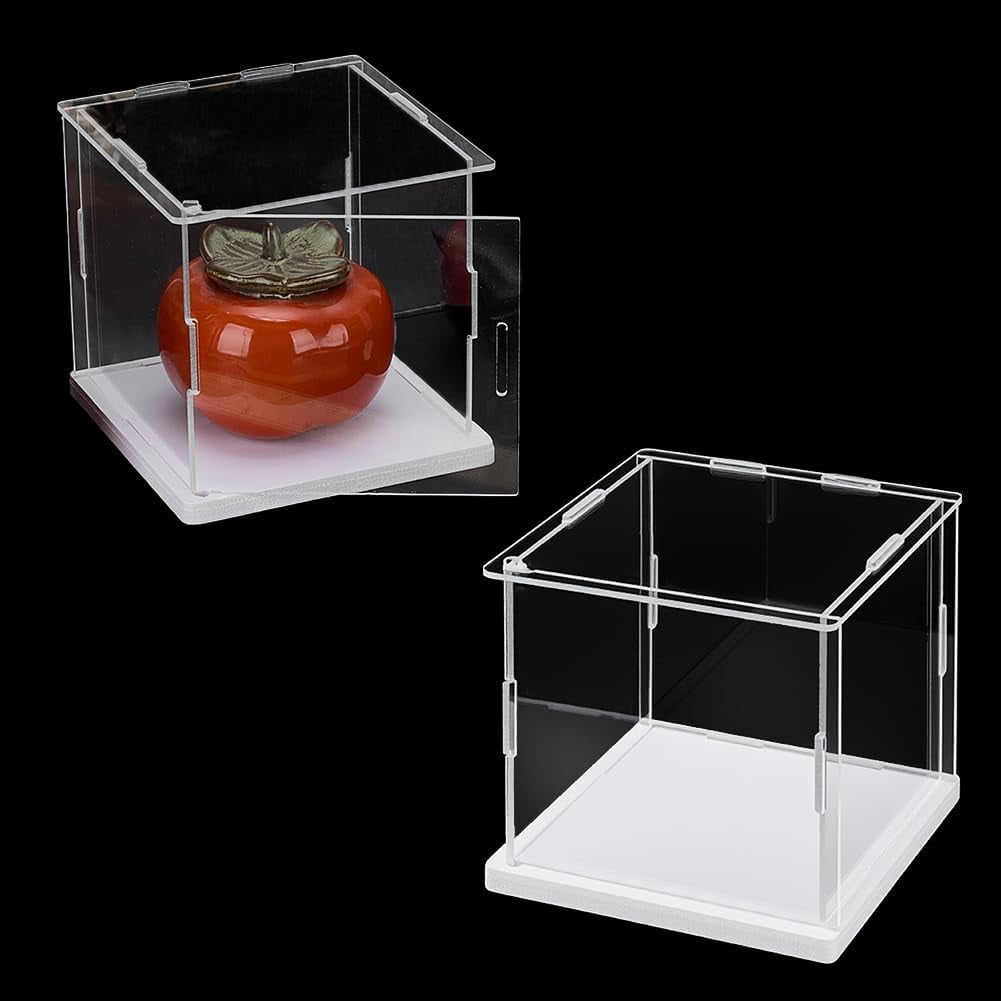 2 Sets Clear Plastic Display Case 4.6x4.5x4.4inch Plastic Minifigures ...