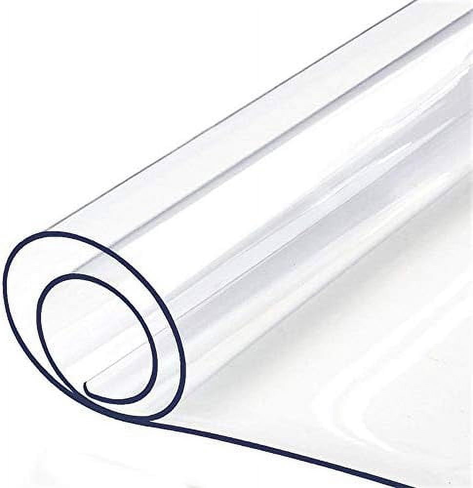 2 Sets Clear Plastic Table Protector PVC Tablecloth Cover Vinyl Table ...