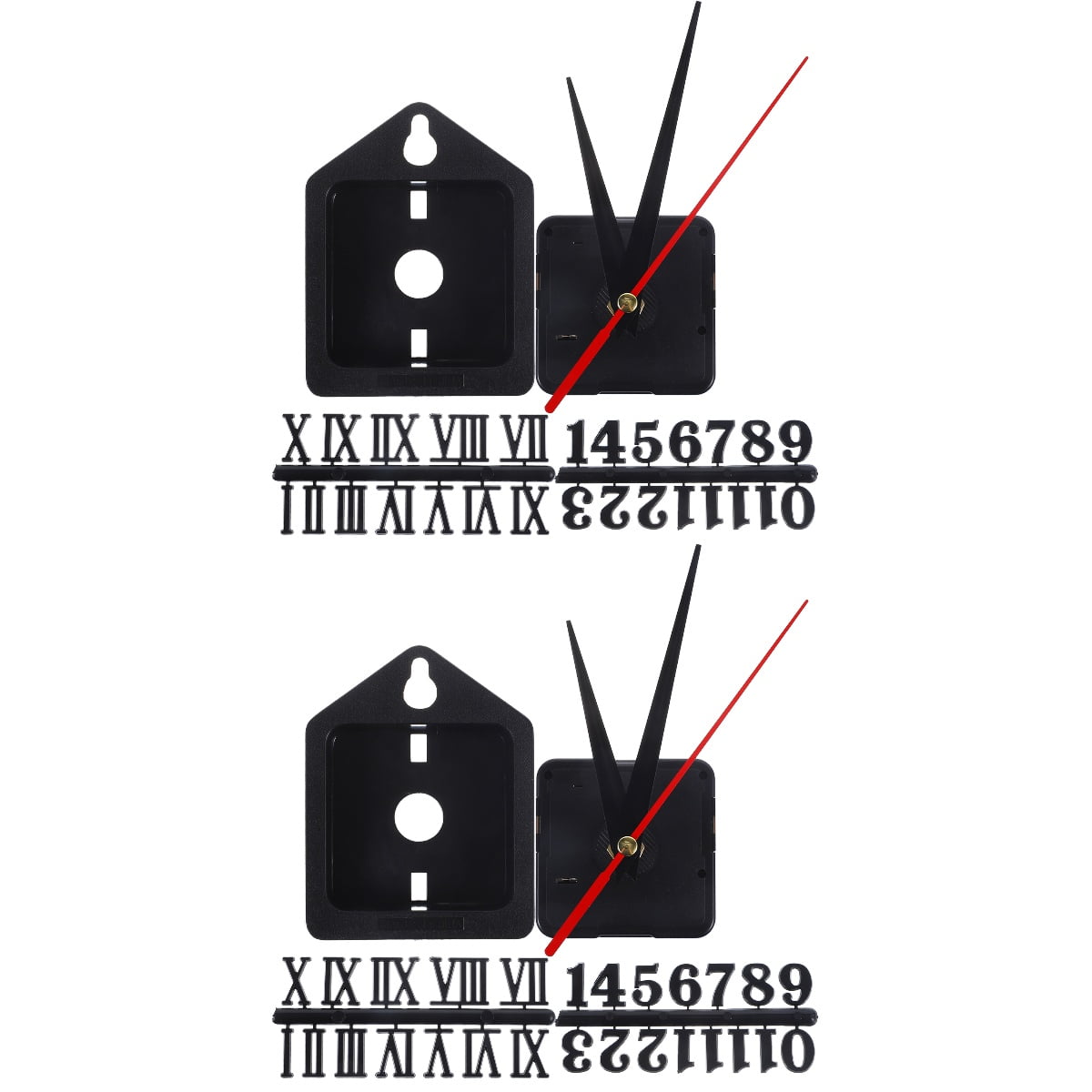 2 Sets Clock Faces for Crafts Mechanisms Digital Large Display Work ...