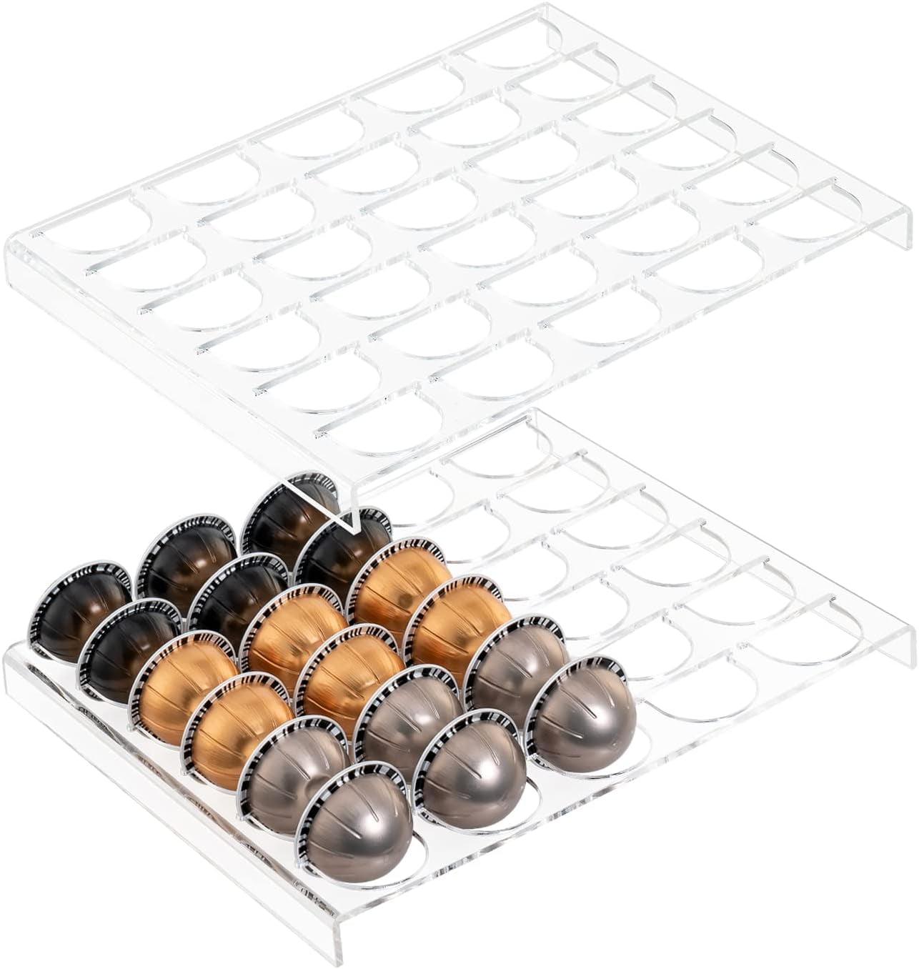 2-Sets Coffee Pod Holder Storage Tray Compatible with Vertuoline ...