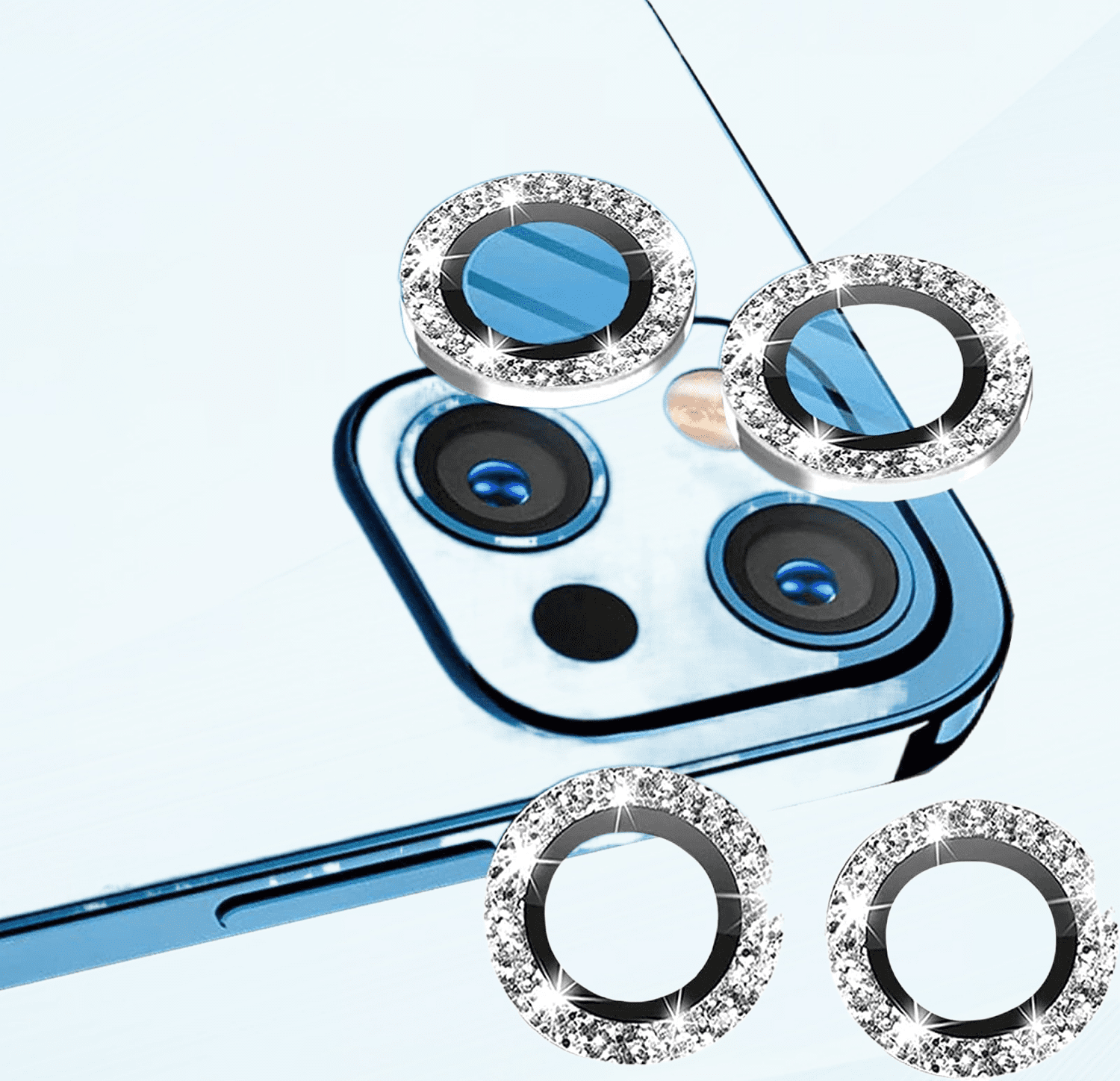 (2 Sets) Compatible with iPhone 13 Camera Lens Protector Glitter, Apple ...