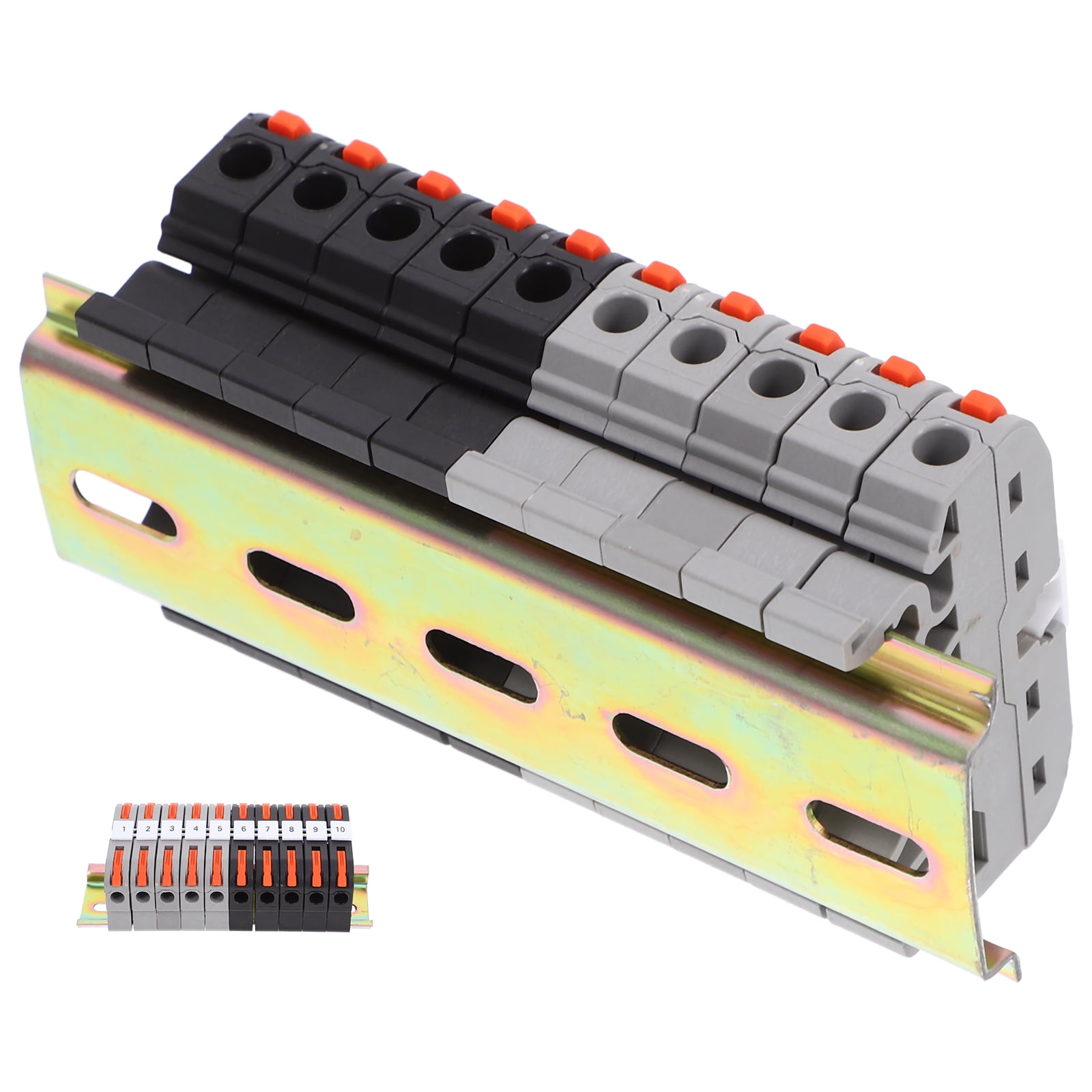 2 Sets Wire Connectors Din Rail Terminal Blocks Quick Connect 28 12 AWG ...