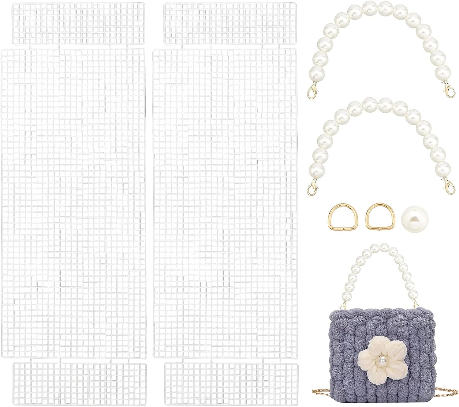 2Sets DIY Crochet Knitting Bag Making Kit Hand-Knit Woven Bag Making ...