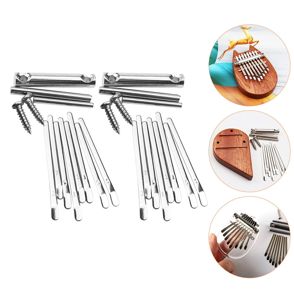 DIY Kalimba Musical Instrument with 8 Keys for Beginners Silver Metal ...