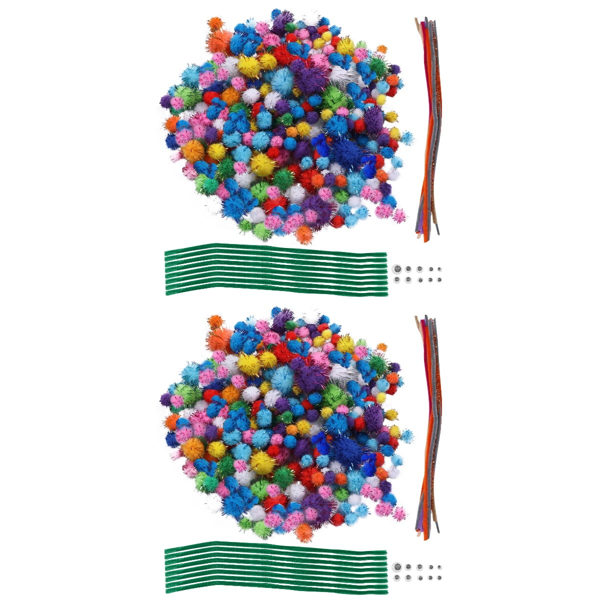 2 Sets DIY Supply Rainbow Pom Poms Fuzzy Balls Crafts Child - Walmart.com