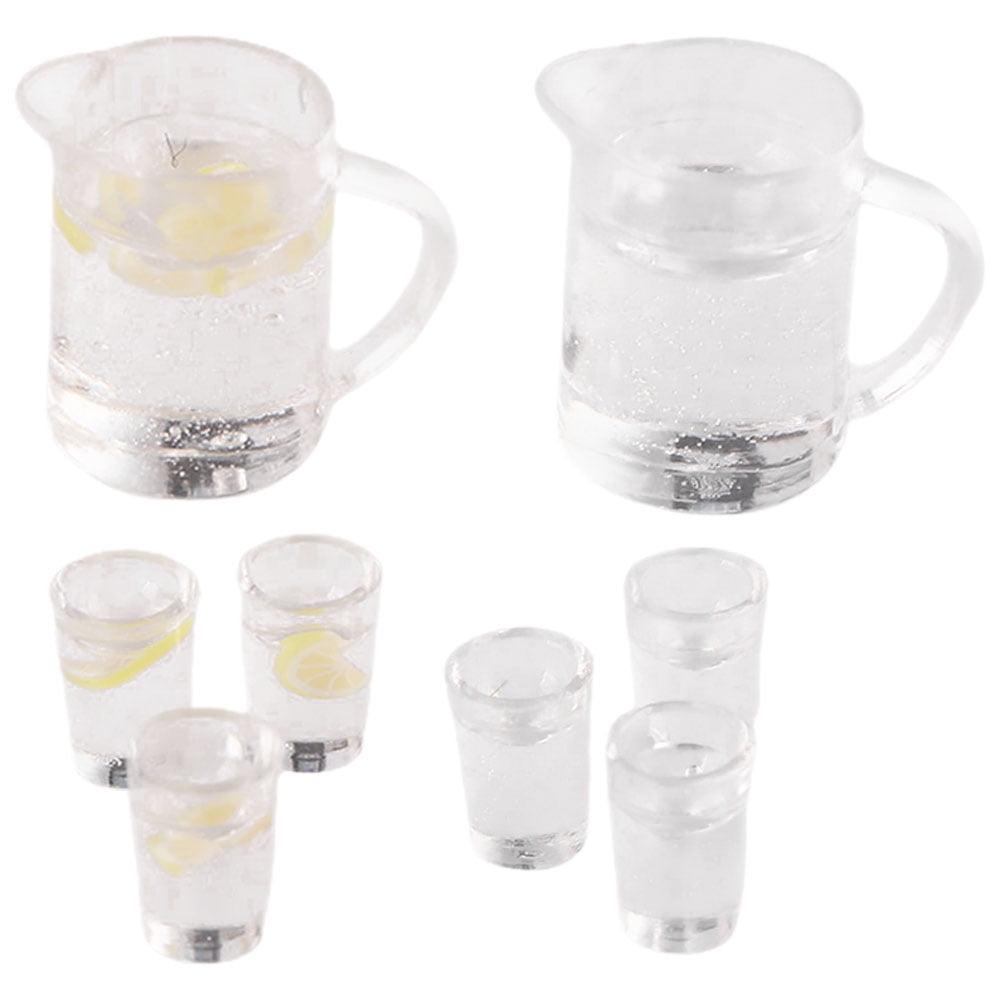 2 Sets Decor Mini Water Lemonade Kit Miniature Water Kettle Cups ...