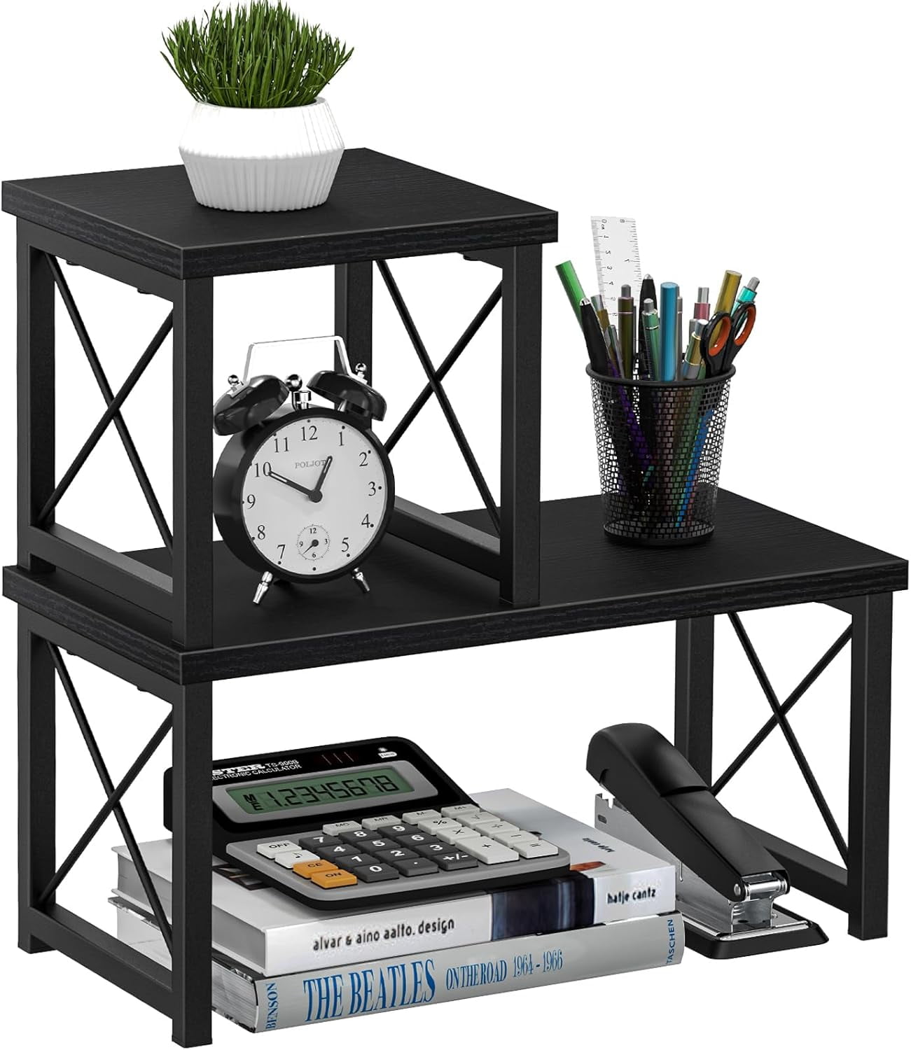 2 Sets Desk Shelf, Desktop Organizer Shelf, 2 Tier Independent ...