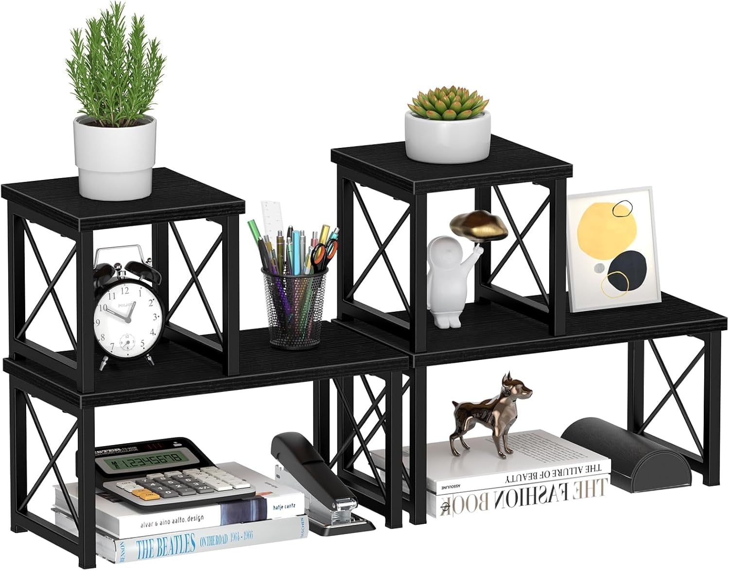 2 Sets Desk Shelf, Desktop Organizer Shelf, Freestanding Small ...